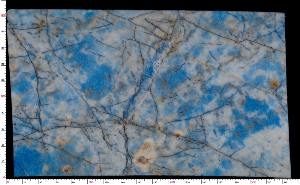Cristallo Blue Quartzite Slabs : 396.374㎡ in stock